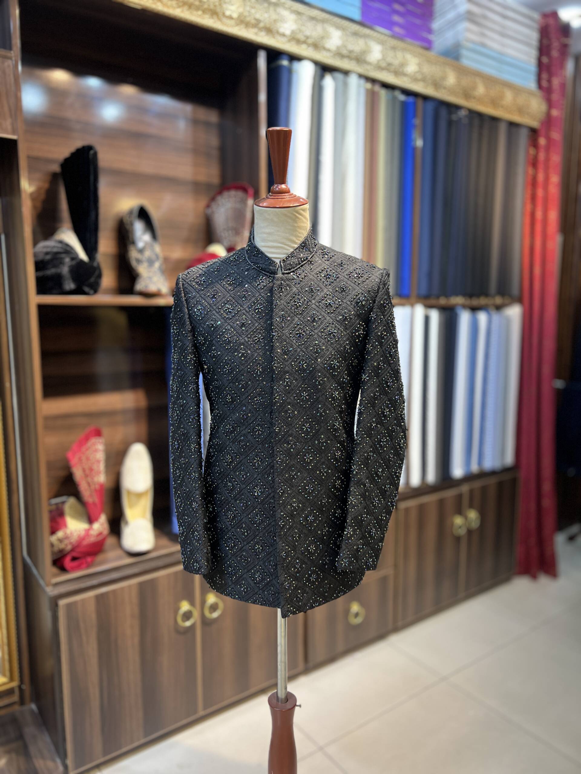 Black Embroidered Prince Coat – John Studio