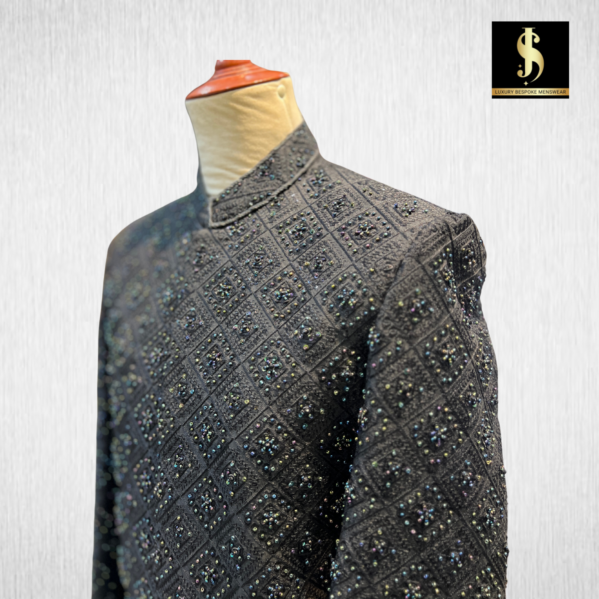 Black Embroidered Prince Coat – John Studio